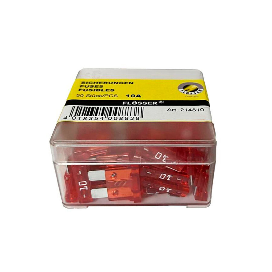 Предохранитель плоский 10A в пл. коробке 50шт (FLOSSER)