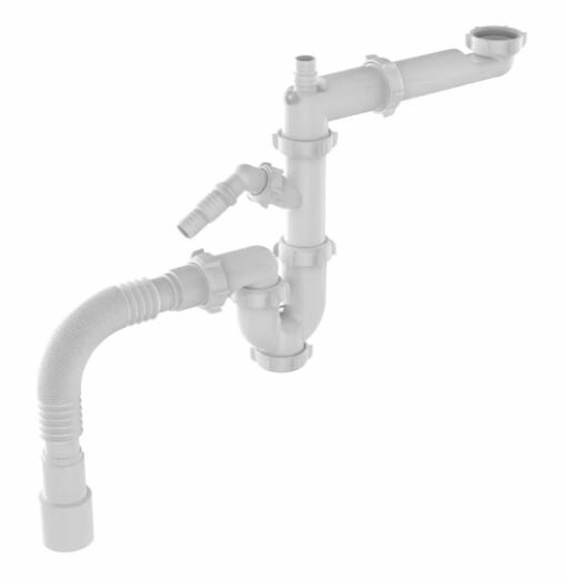 Сифон для мойки поворотный Equation 40 мм без выпуска 2 отвода