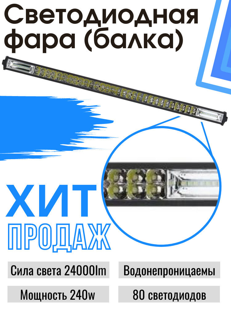 Автомобильная светодиодная фара (балка) 240W комбинированного света