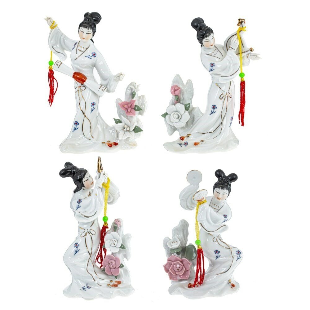 Фигурка декоративная "Гейша", L=11,5 W=6,5 H=15 см, 4в. (без выбора цвета)