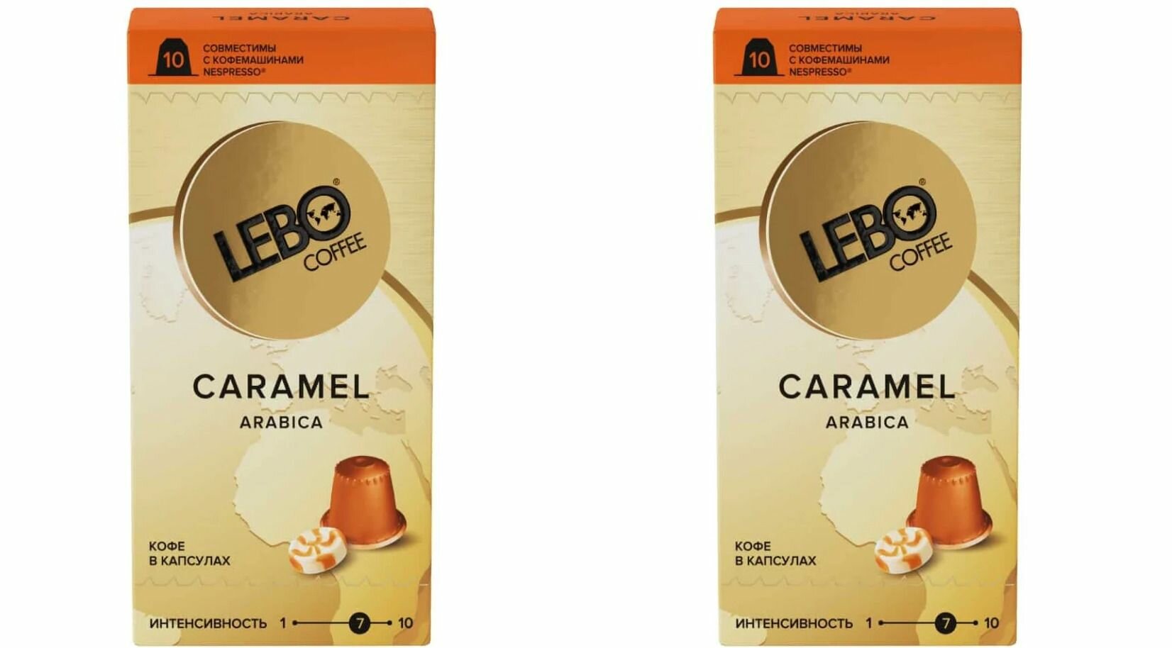 Lebo Кофе в капсулах Toffee CaramelL, 10 капсул, 55 г, 2 уп