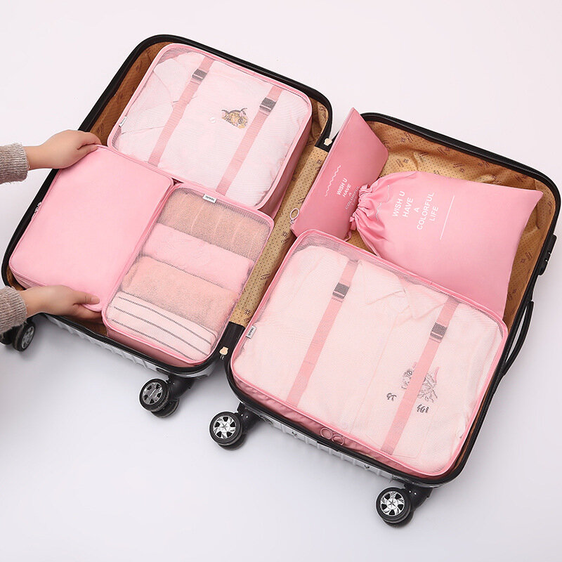 Набор для путешествий из 6 предметов: органайзеры для багажа, классификационные сумки для одежды, портативный дорожный