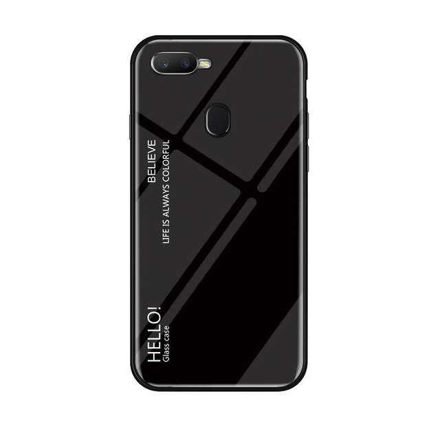 Чехол-бампер Чехол. ру для Xiaomi Redmi 7A стеклянный из закаленного стекла с эффектом градиент зеркальный блестящий переливающийся черный