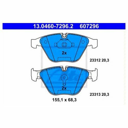 Комплект передних тормозных колодок Ate 13046072962 для BMW 5 серия E60, E61, 6 серия E63, E64