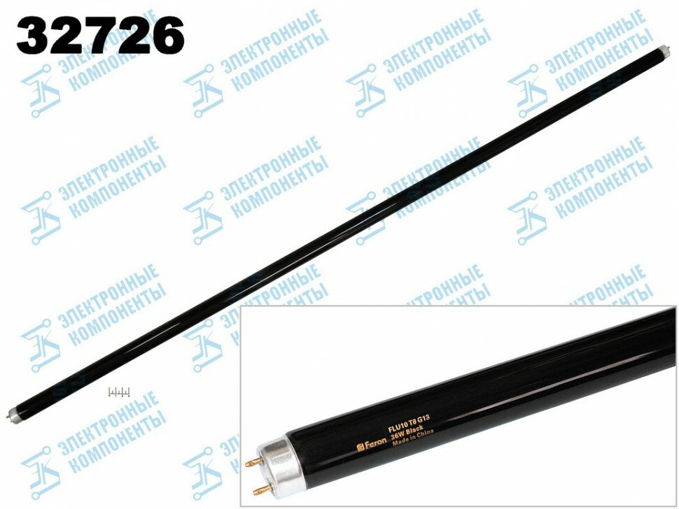 Лампа ультрафиолетовая T8 36W Black Light (1200мм) Feron (03705)
