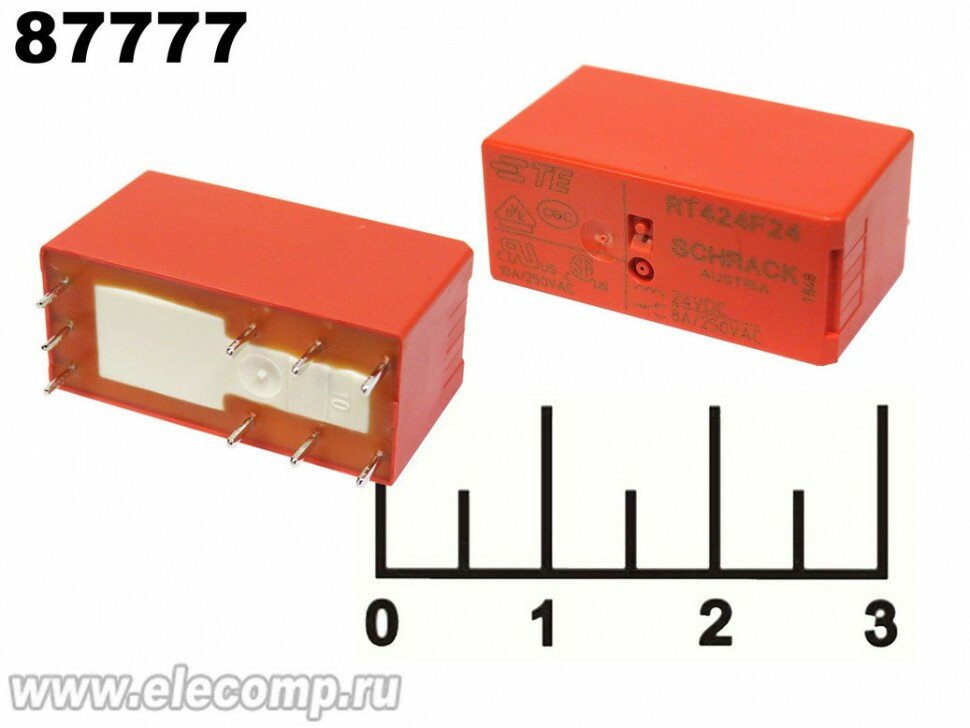 Реле =24V 8A/250V 5-1393243-6 (RT424F24) (поляризованное)