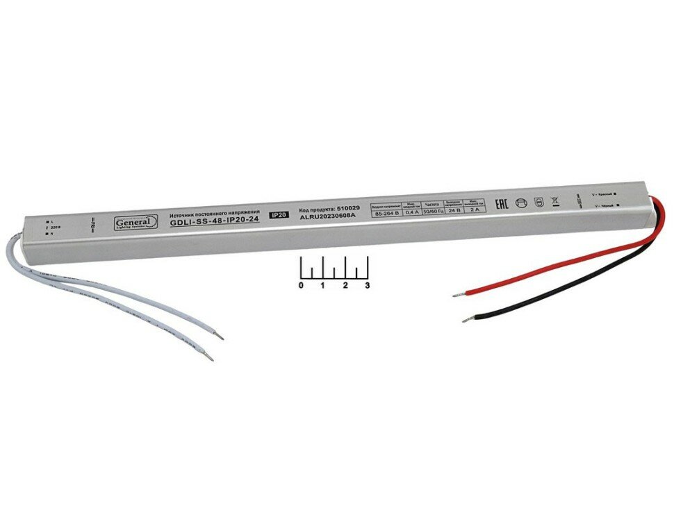 Блок питания 24V 2A 48W GDLI-SS-48-IP20-24 General (510029)