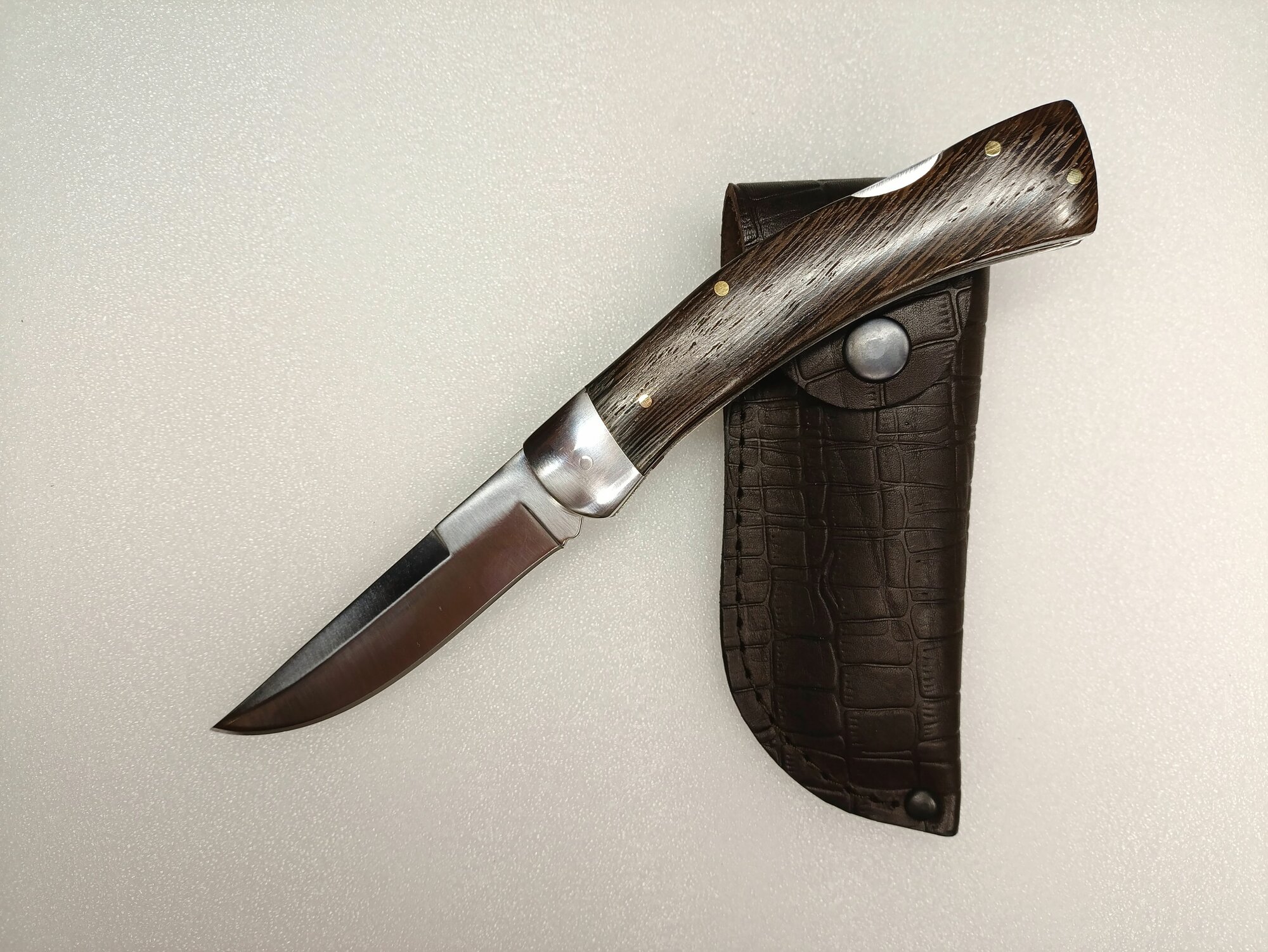 Нож складной Егерь сталь 65x13 длина 24см ручная работа ножны в комплекте