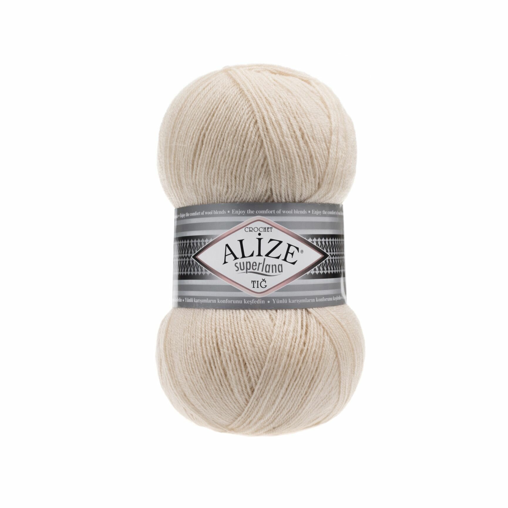 Пряжа Суперлана ТИГ Alize (Superlana Tig) упаковка 5 мотков 100 гр. 570 м. 25% шерсть 75% акрил цвет 310 шампань