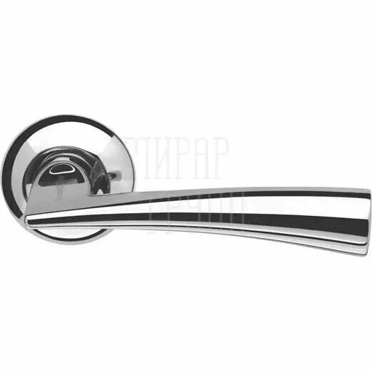 Дверная ручка Armadillo на круглой розетке "Columba" LD80 полированный хром
