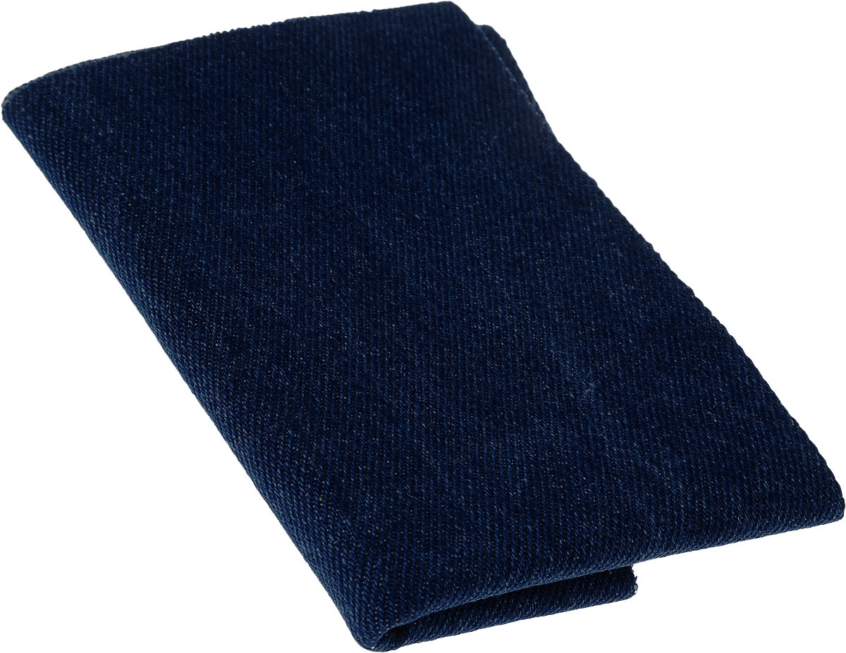 Термозаплатки, 2 шт, твил (хлопок, полиэстр), 10 х 15 см, темно-синий деним