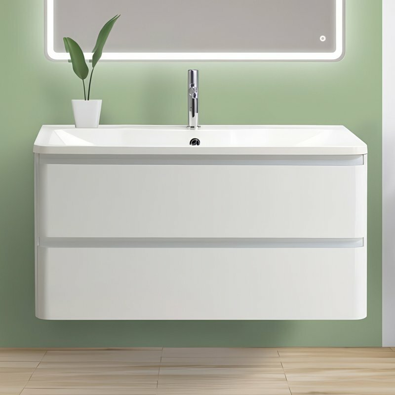 Тумба с раковиной BelBagno Albano 80 подвесная, bianco lucido