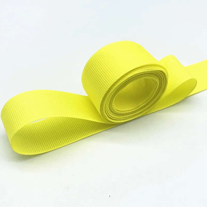 Цветная репсовая лента MYXHBBGT 5 ярдов Светло-желтый, 08, 10mm(5yards)