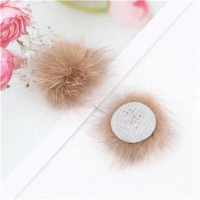 Меховые помпоны из норки, 10 шт. Бежевый, Khaki
