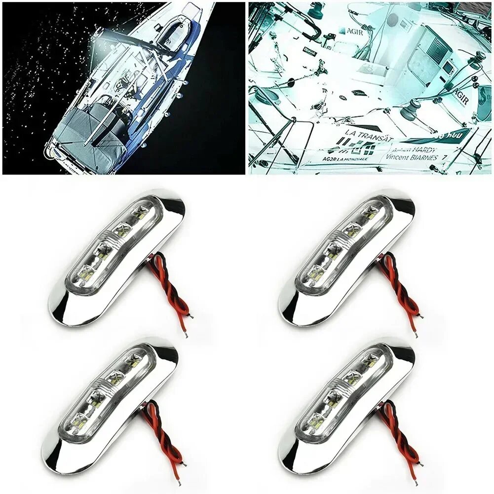 4x светодиодные фонари для морской лодки, светильник для лестницы на палубе, белый 12 В-24 В, светодиодный задний фонарь, аксессуары для яхт, водонепроницаемый