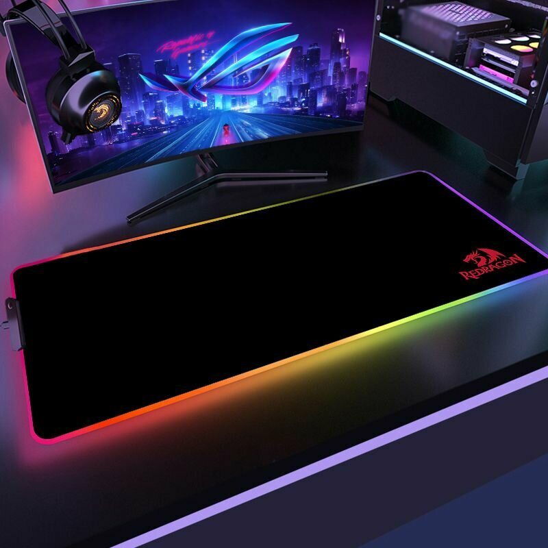 Игровой коврик Redragon "Дракон Редрагон", для мыши, с RGB-подсветкой, 400 x 900 мм