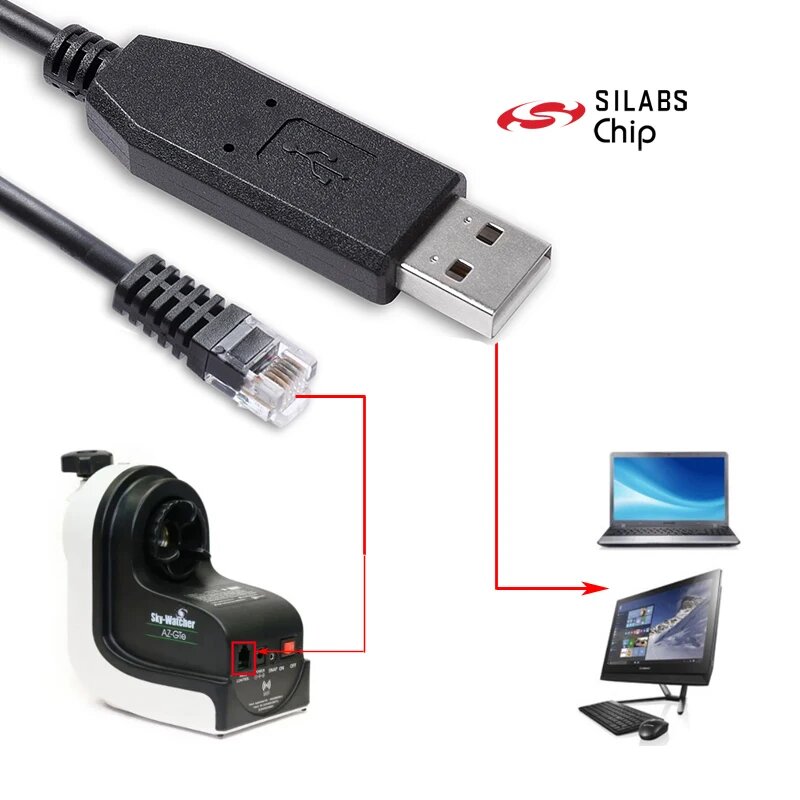 BETTCONN Кабель USB-UART TTL для Skywatcher AZ-GTI 1.8m, Black molded