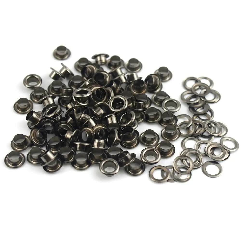 Металлические люверсы 5 мм 100 шт Black Nickel