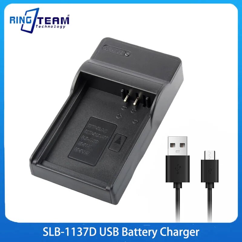 Зарядное устройство USB для аккумулятора подходит для цифровой камеры Samsung Digimax L74 Wide, NV11, NV30, NV40, NV24HD, NV100HD, TL34H
