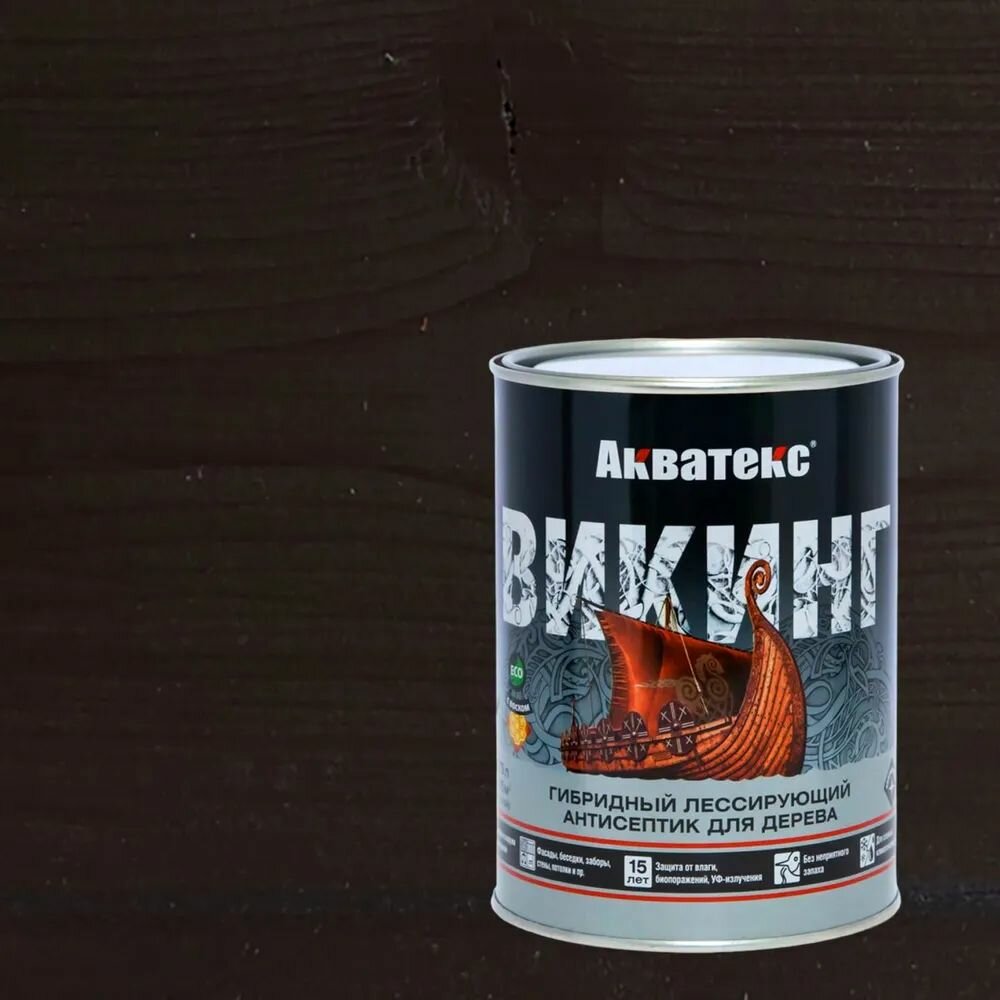 Акватекс Викинг антисептик для дерева гибридный лессирующий полуматовый, палисандр (0,75л) new
