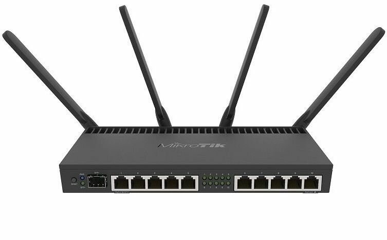 Роутер MikroTik RB4011iGS+5HacQ2HnD-IN 802.11ac 2.4/5ГГц 10xGbLAN SFP+ miniPCI-e PoE, техника для дома