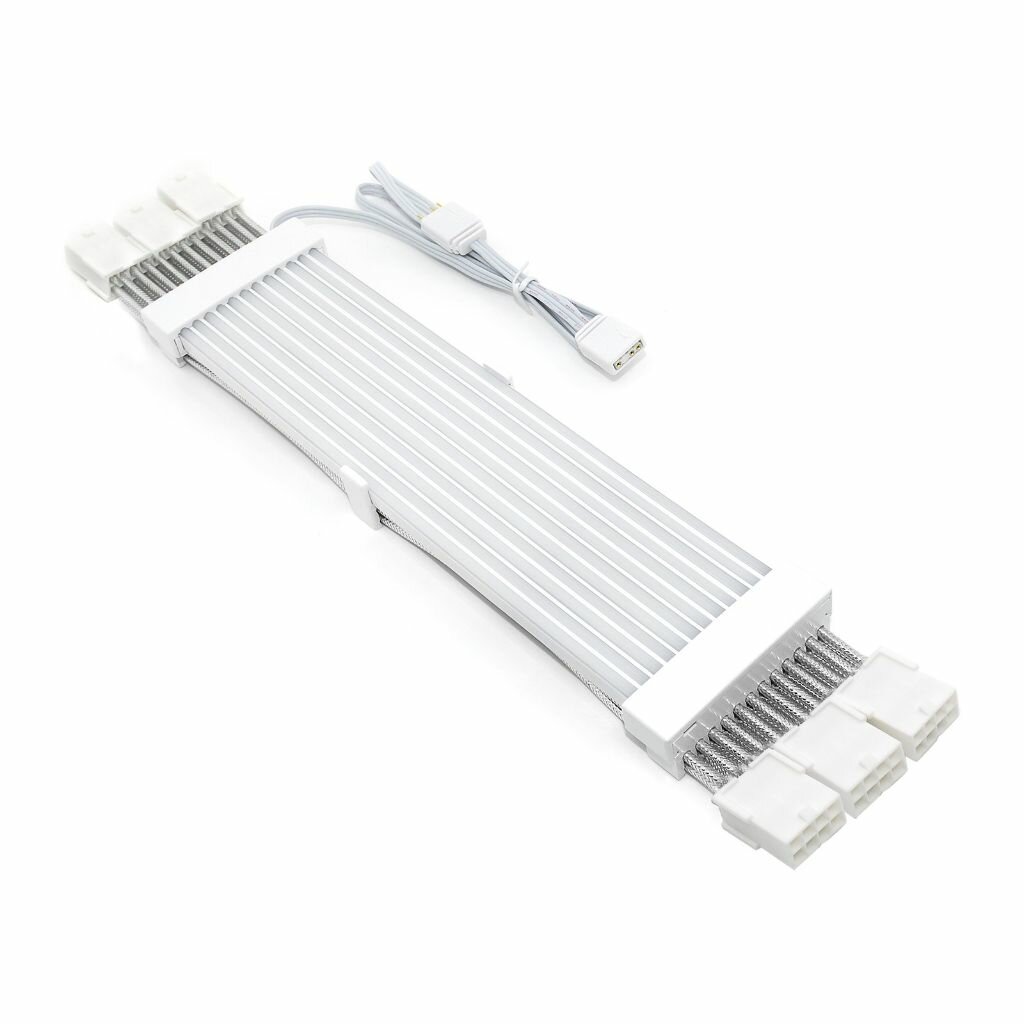 Шнур питания, Удлинитель питания для материнской платы 24Pin и видеокарты 8pin с подсветкой - 3x8pin, 1 шт.