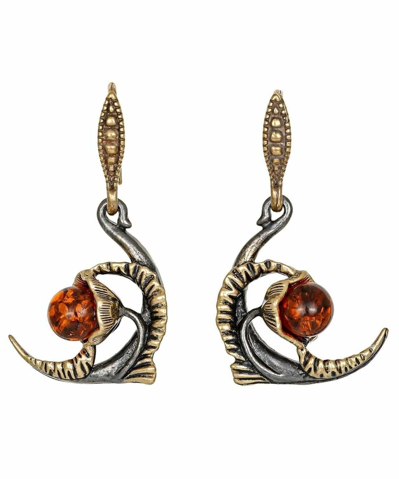 Серьги, янтарь