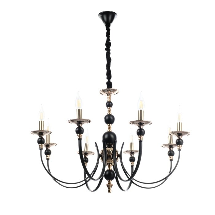 Люстра "Венеция" 8хЕ14 40Вт черно-золотой 87х87х97 см, 10352935