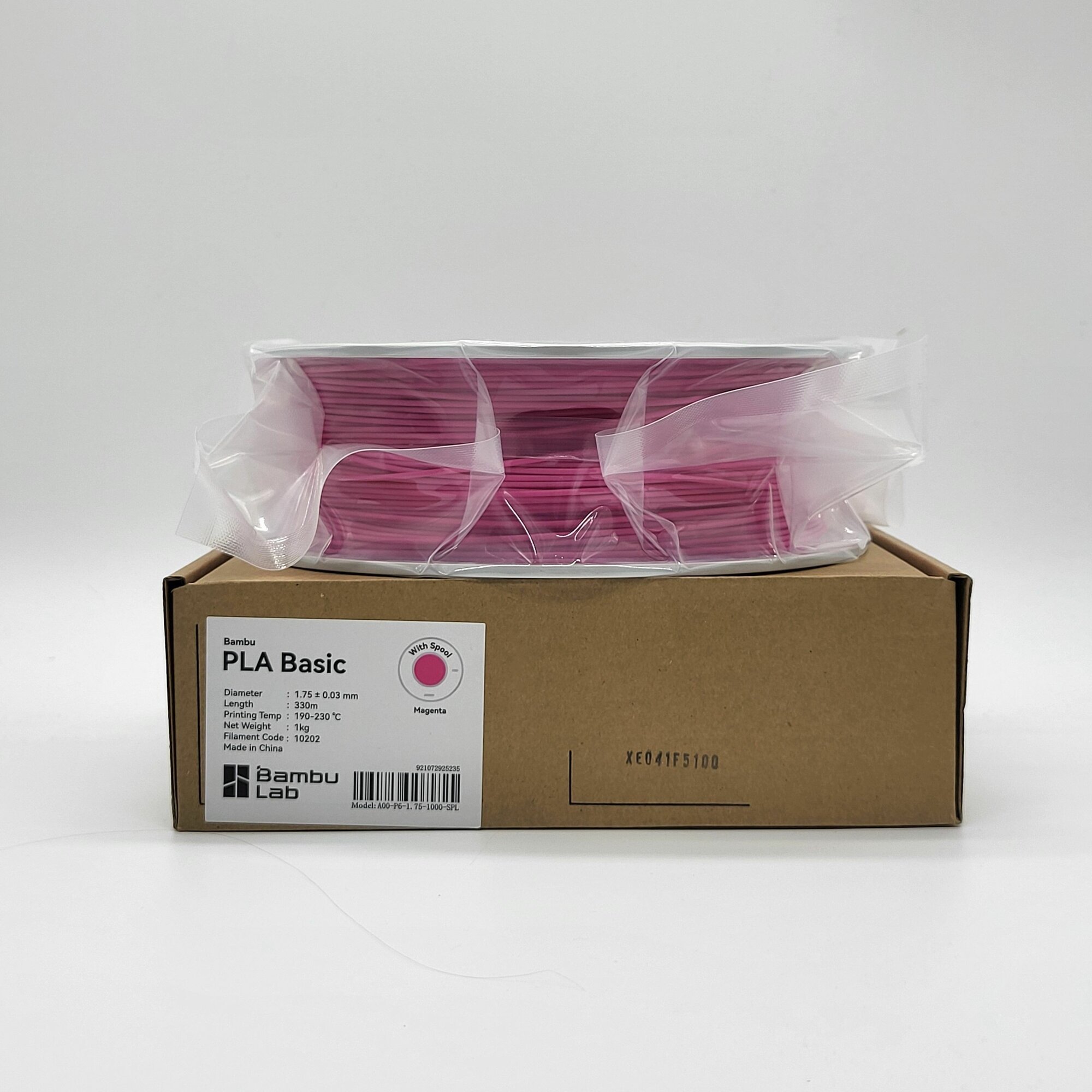 Пластик Bambu Lab для 3d принтера PLA Basic Magenta, 1 кг на катушке — фото 1
