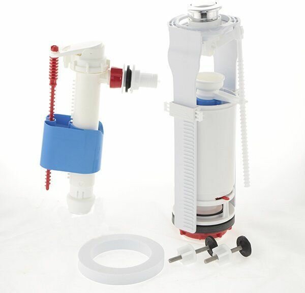 Арматура Ани Пласт с боковой подводкой 1/2 кнопка хром WC8010C