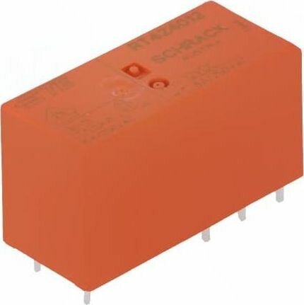 Реле TE Connectivity Ltd RT424012 Реле электромагнитное DPDT Uобмотки 12ВDC 8A/250ВAC 8A/30ВDC монтаж PCB 1шт