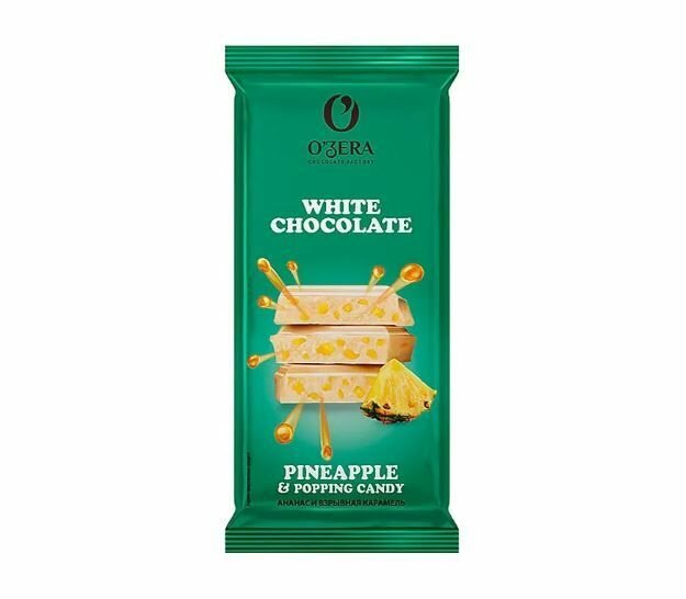OZera Шоколад, Ананас и взрывная карамель, белый, 90 г