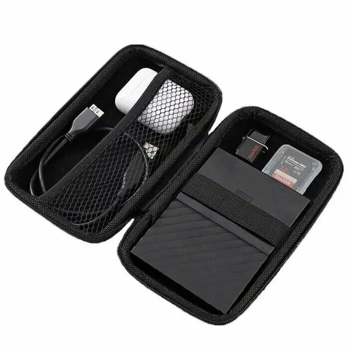 Футляр для наушников и проводов модель "Carbon".