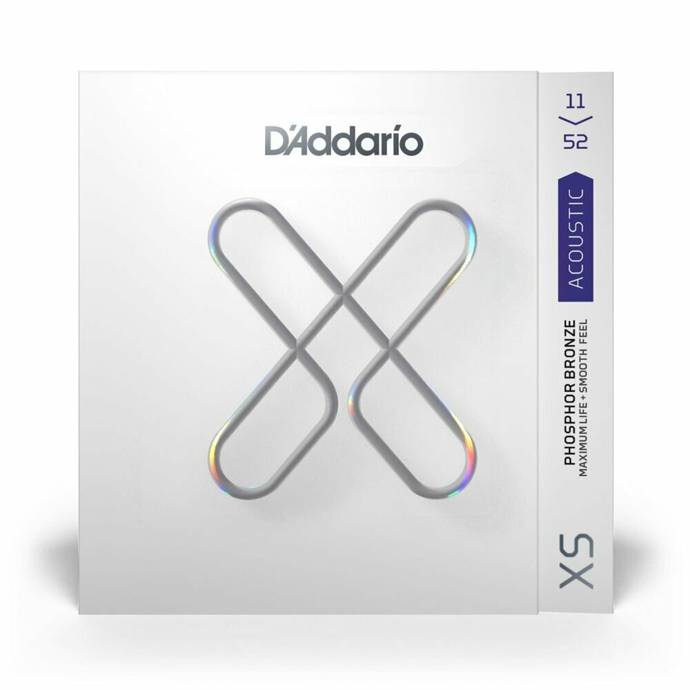 Струны для акустической гитары DAddario XSAPB1152, фосфор-бронза, Custom Light 11-52, серия XS
