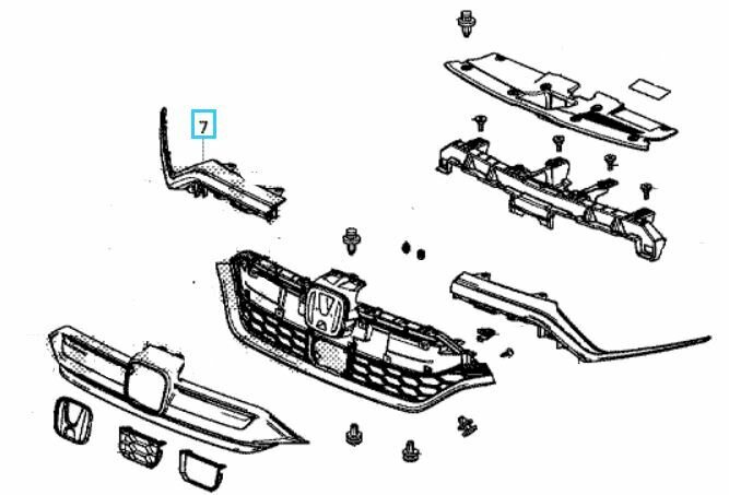 Правая верхняя отделка передней решетки в сборе (Оригинал)