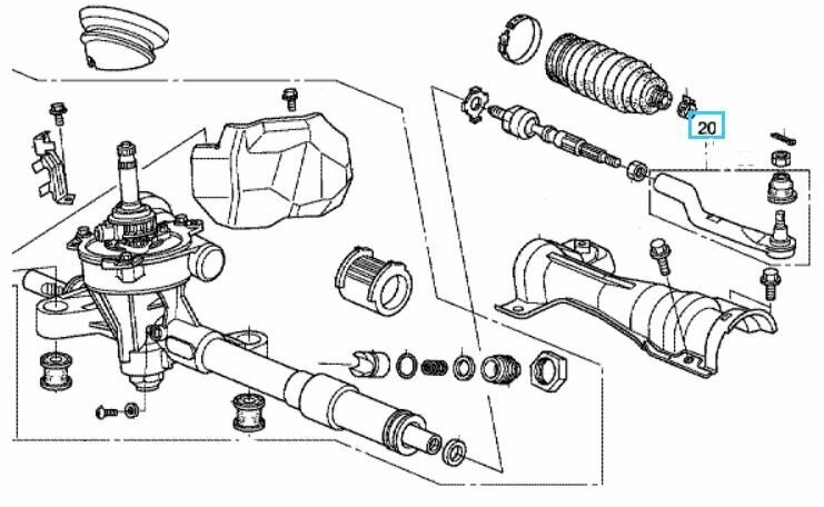 Наконечник рулевой тяги (правый); Артикул Honda: 53540SMJ003 (Оригинал)