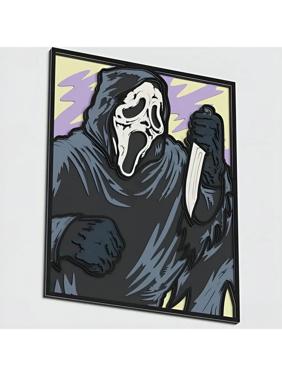 3D Картина по номерам из дерева Призрачное лицо, 23x30 см