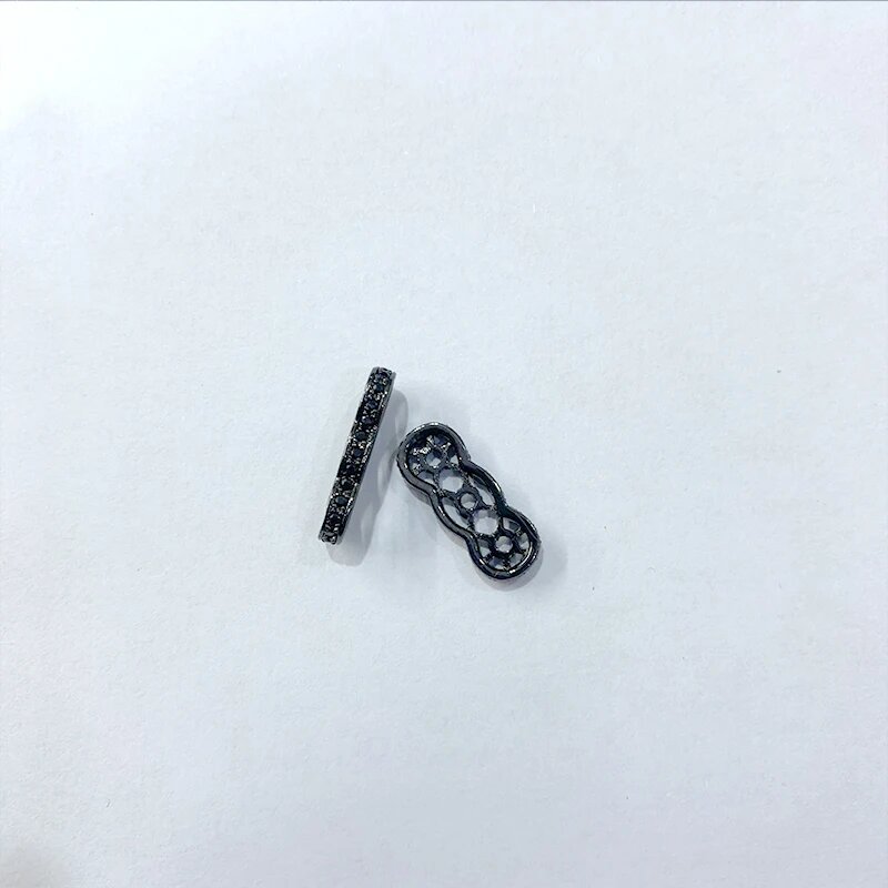 Бусины латунные, кубический цирконий, all black, ZHUKOU VZ152