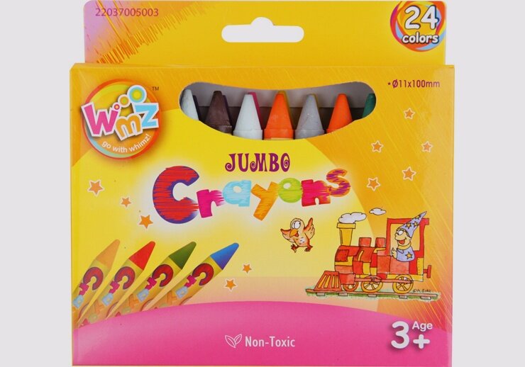 Восковые мелки Beifa 24 цвета, Волшебник, D 11х105 мм (RCY 005-24)