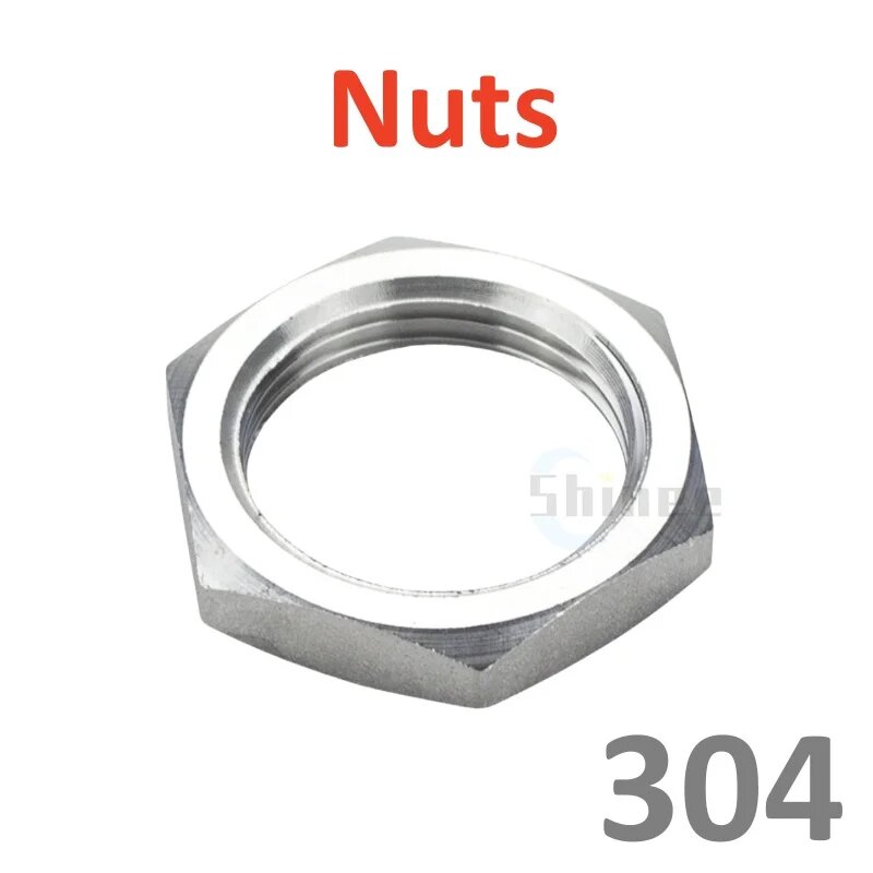 Фитинги из нержавеющей стали 304 1/8" 1/4" 3/8" 1/2" 3/4" 1" G1.2 BSP 3l4 BSP, 1 PCS, Nut