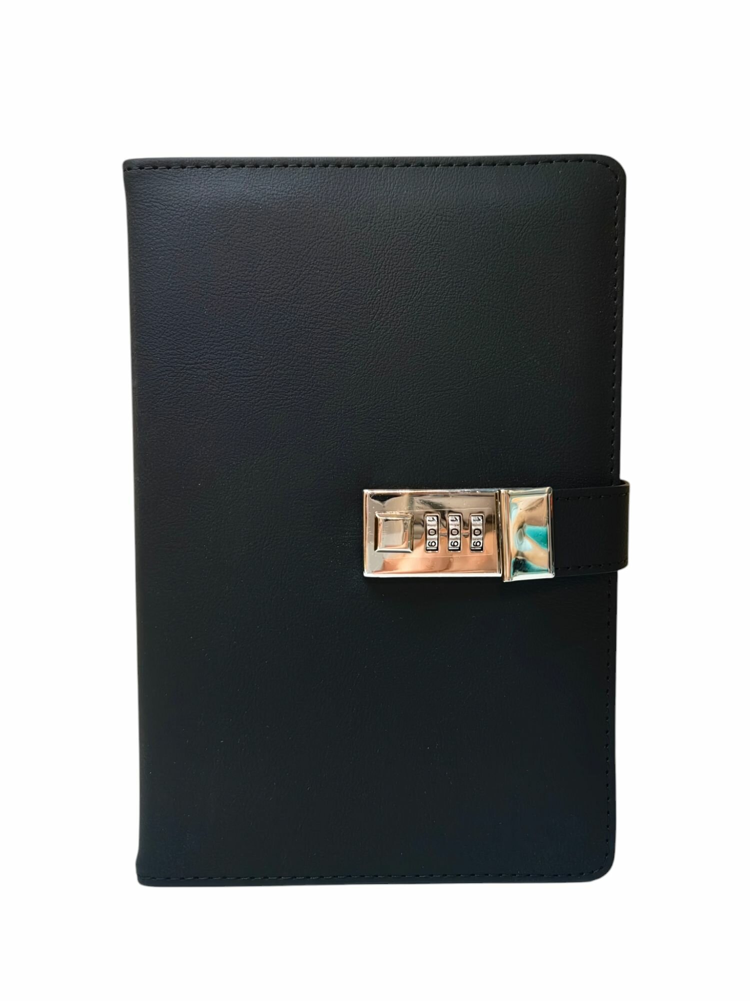 Блокнот "Кодовый замок", A5, в кожаной обложке, с отделением для карт