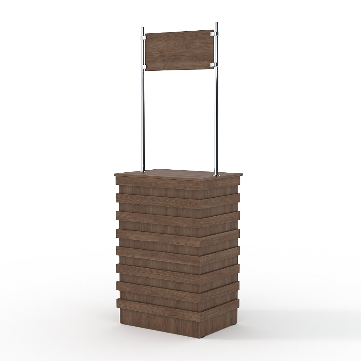 Стойка-ресепшн "Зебра" №2 стационарная, Орех. Производитель товара - компания Westcom.