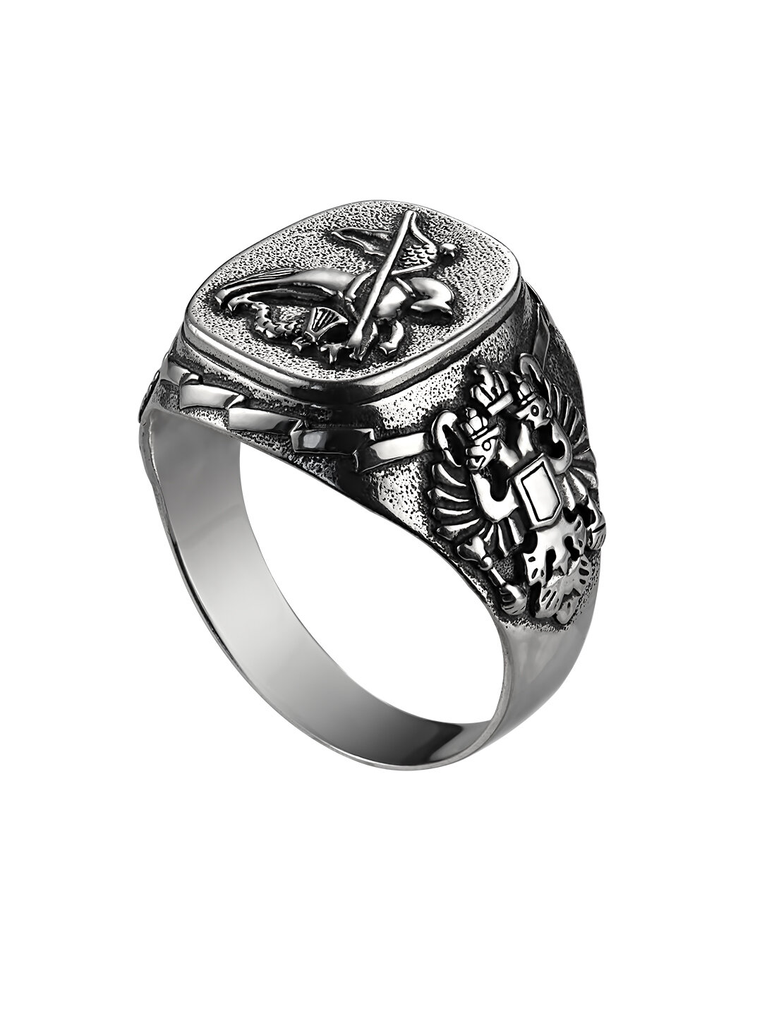 Печатка, серебро, 925 проба, чернение