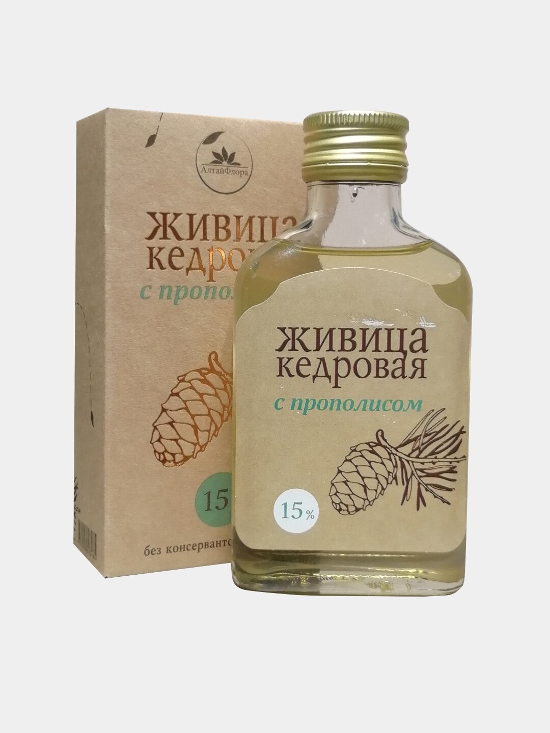 Живица кедровая с прополисом 15%, 100 мл (АлтайФлора) (производство Алтай)