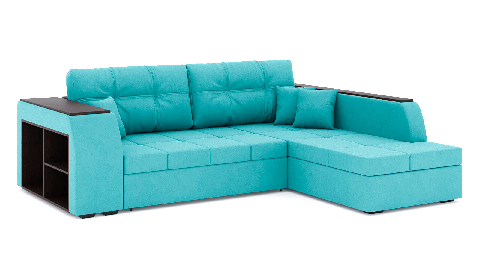 Угловой диван "Брюссель", механизм дельфин, велюр Зара Азур 48