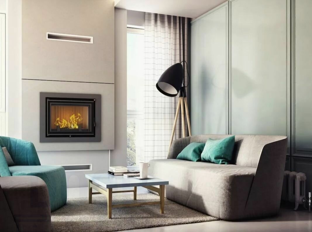 Топка с водяным контуром Kratki MAJA/PW/12/W, Сталь, черный, 60x49,1x38,6 см.