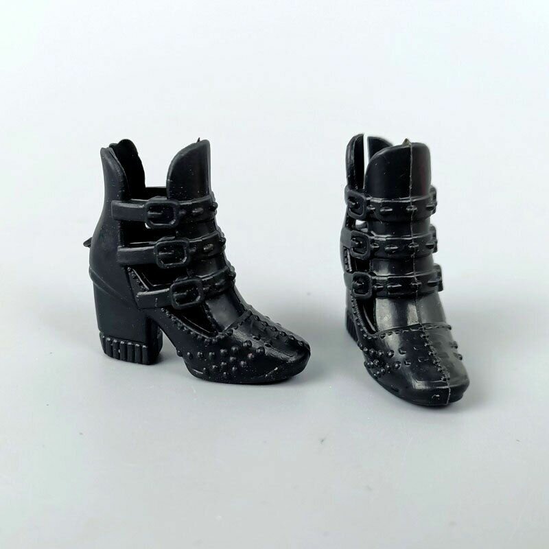 5 пар/лот черные милые туфли на высоком каблуке для куклы Барби