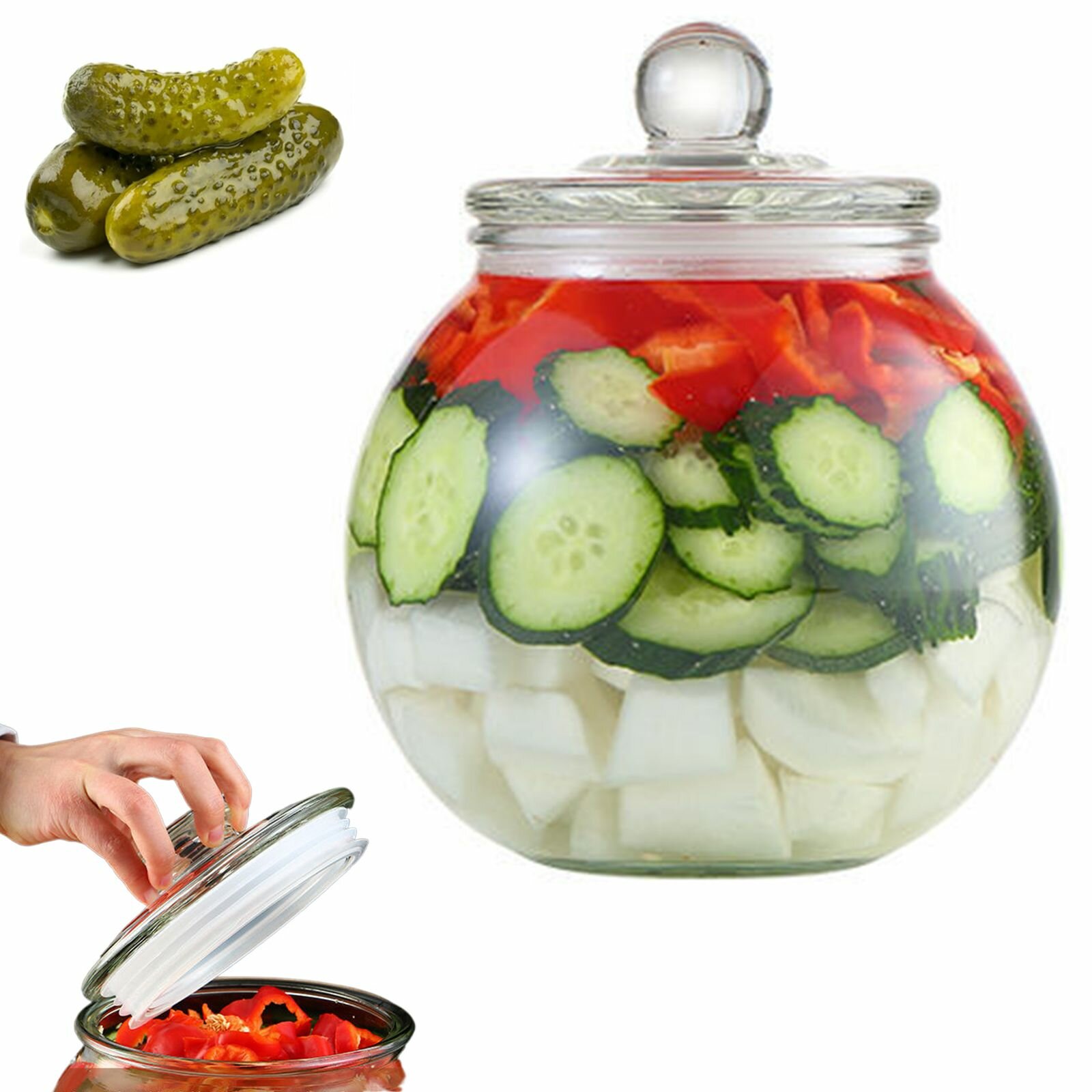 Кадка для засолки, Стекло, 2.5 л