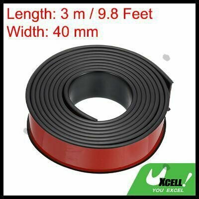 Кромочная лента U-образная 40 мм x 3 м черная самоклеящаяся для мебели — защитная окантовка столов, шкафов, стульев