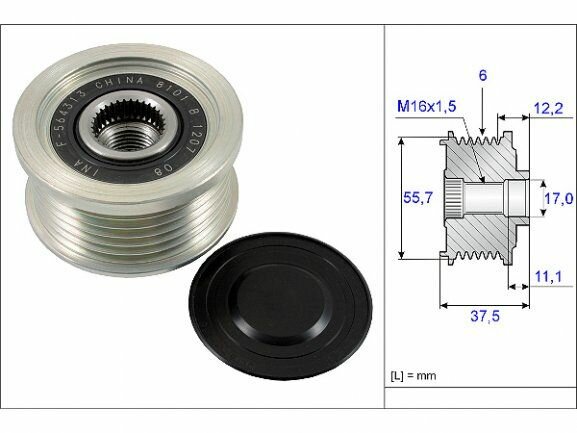 Обгонная муфта генератора INA 535022610 F-564313. XX